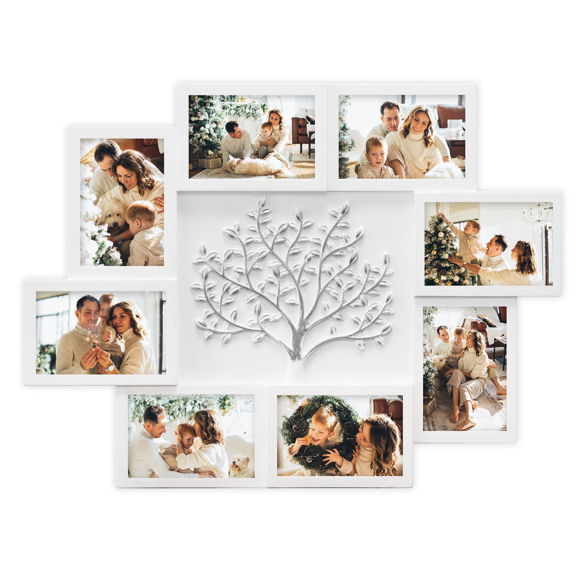 8-Opening Gray Collage Picture Hanging Frame - Wall Display for Home, Family, and Friends ...