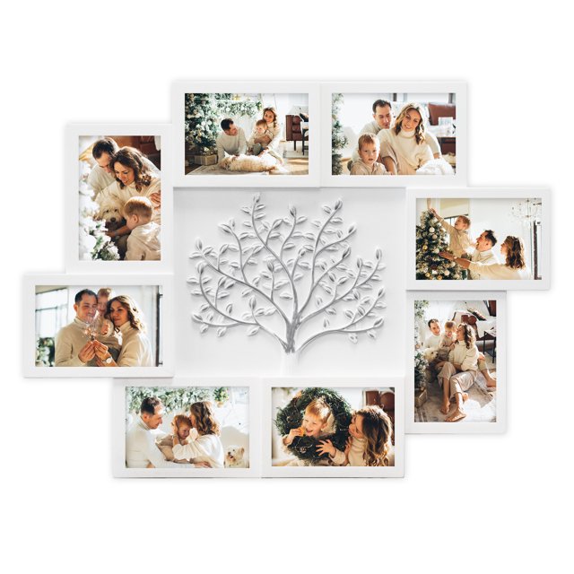 8-Opening Gray Collage Picture Hanging Frame - Wall Display for Home ...