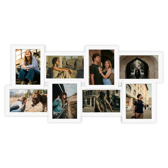 8-Opening White Collage Photo Frame - Showcase Memories with Multi ...