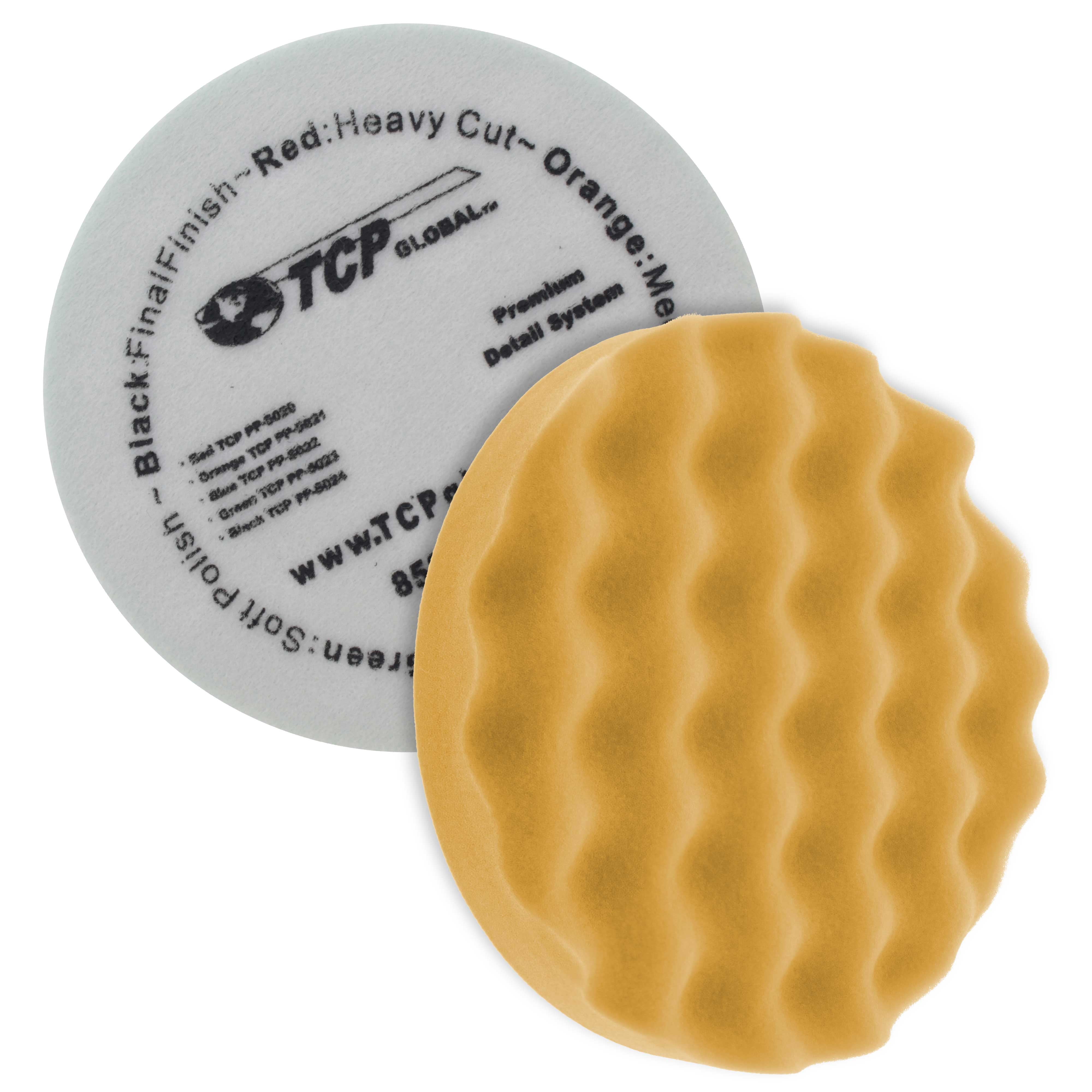 8" Orange Waffle Foam Buffing Grip Pad Coarse Cutting Buffing Polish ...