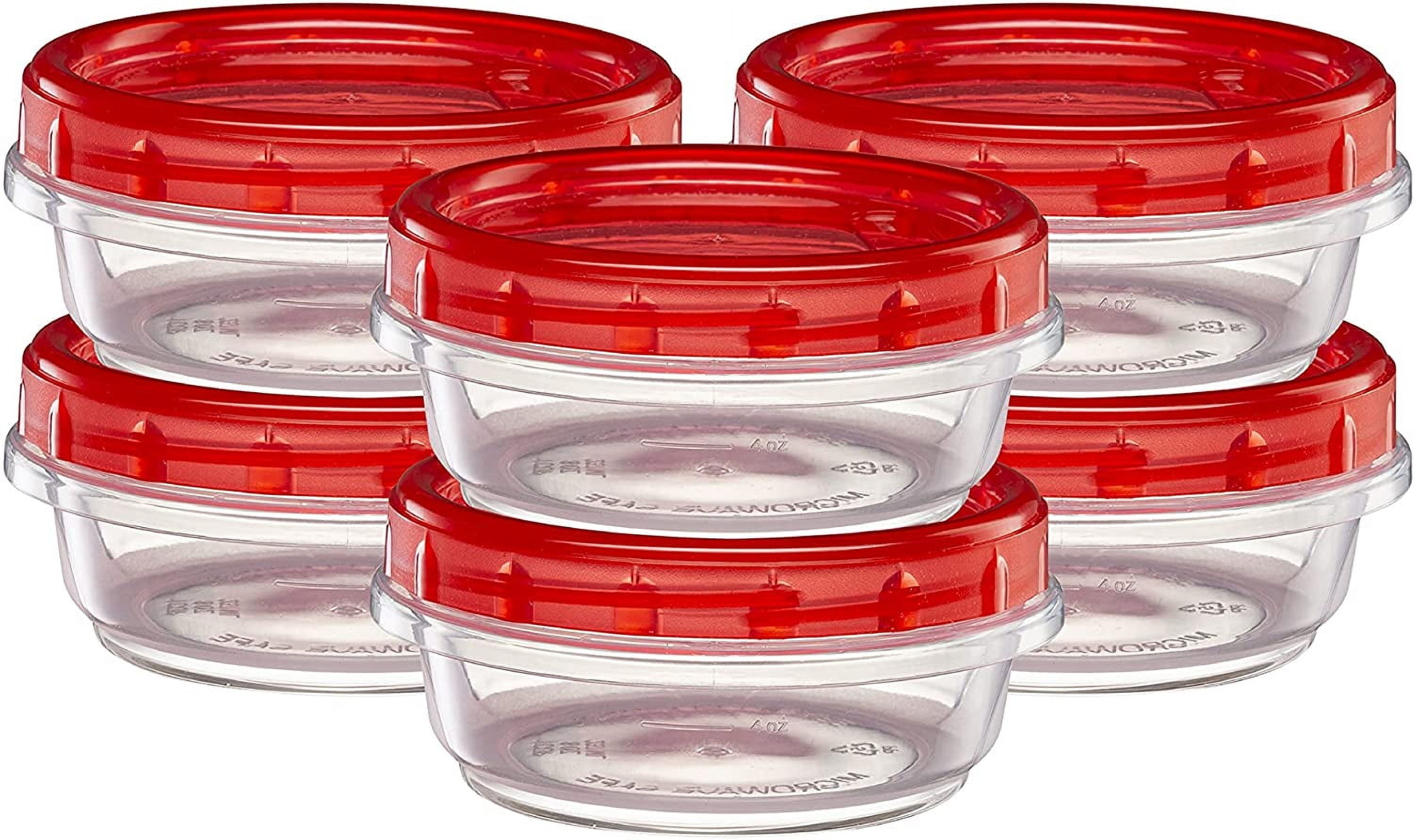(8 Ounce 10 Pack) Twist cap Containers Clear Bottom With Red Top Screw ...