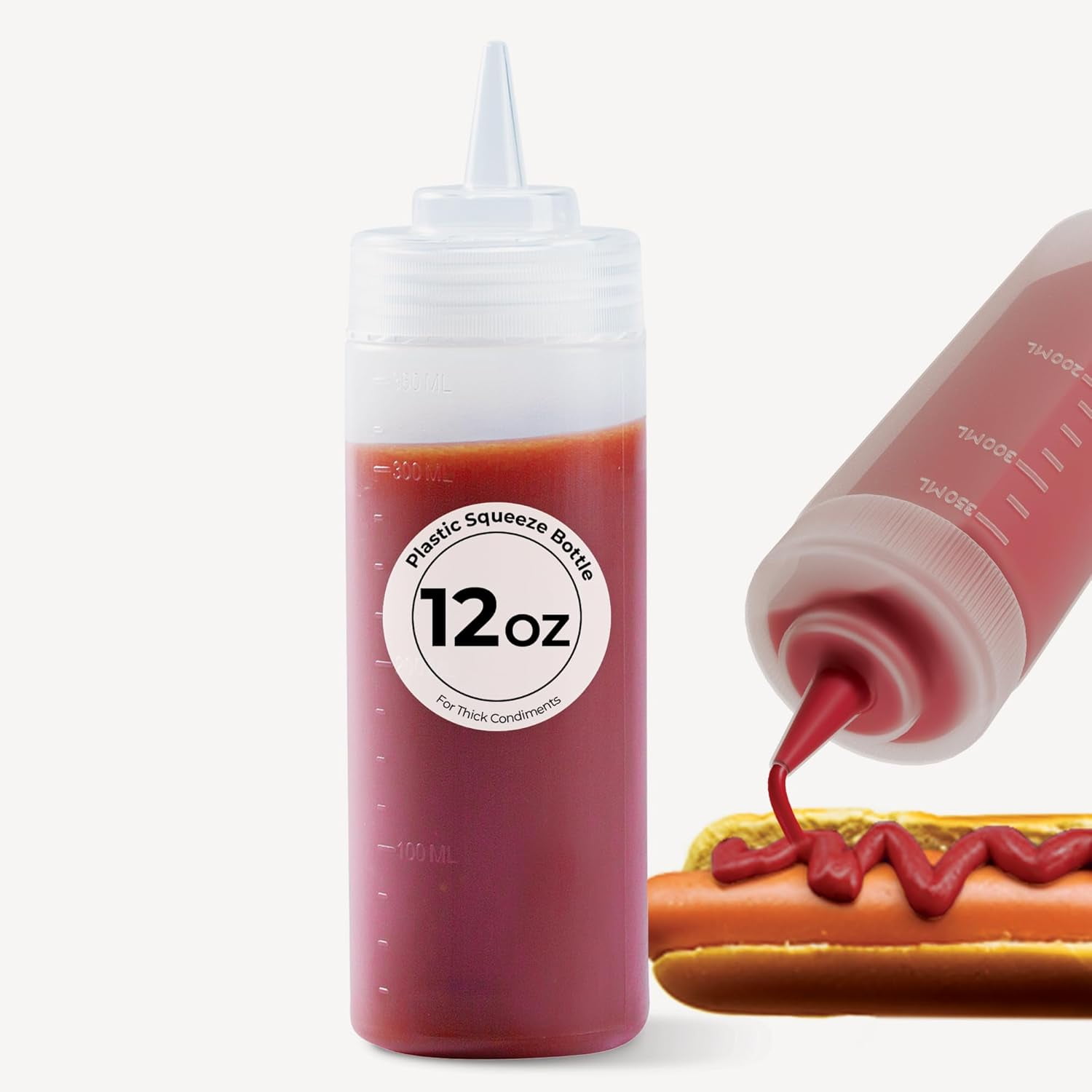 8 Ounce Condiment Squeeze Bottle, 1 With Lid Plastic Squeeze Bottle ...
