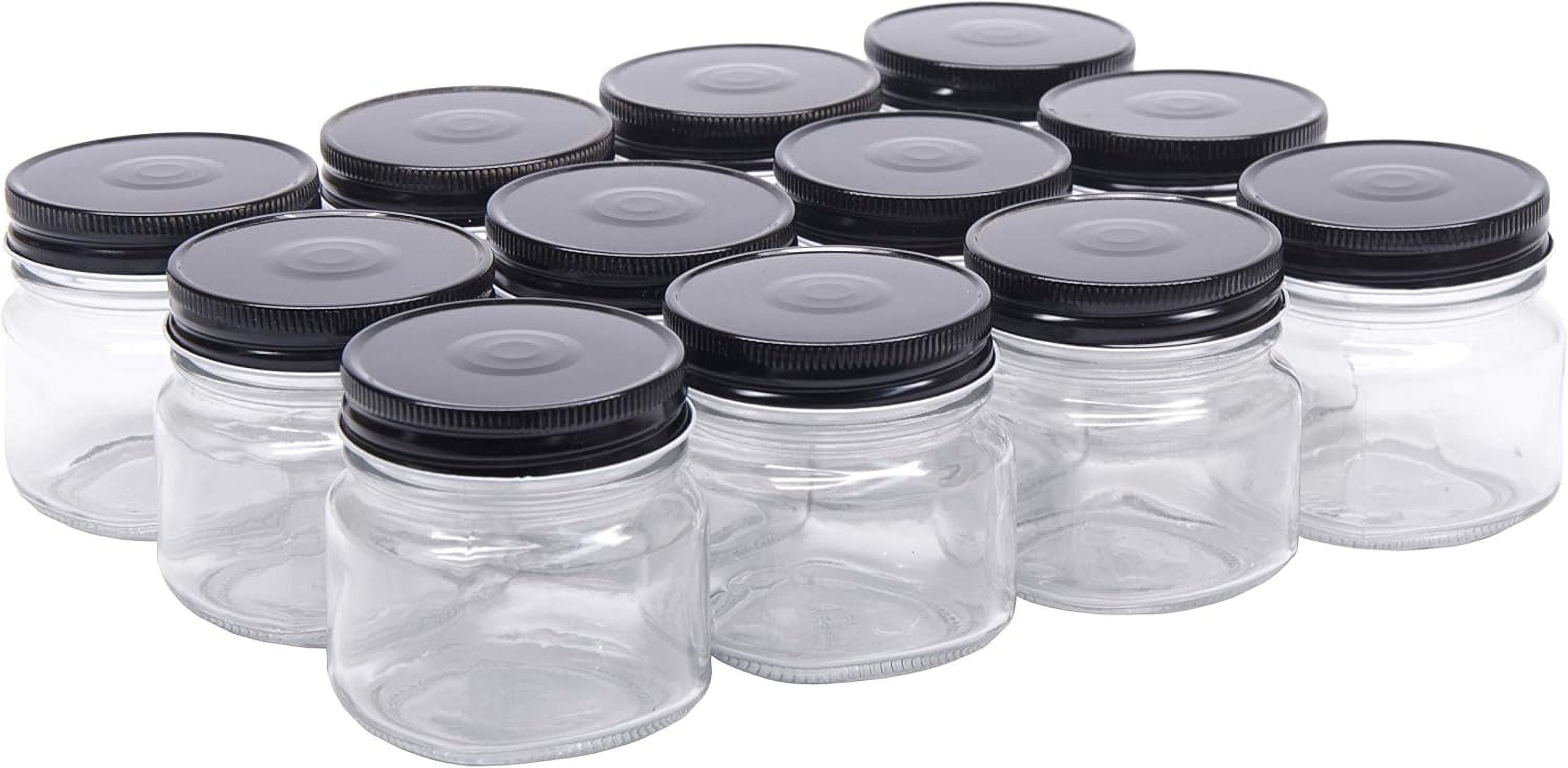 8 Ounce Glass Smooth Square Regular Mouth Mason Canning Jars - With ...