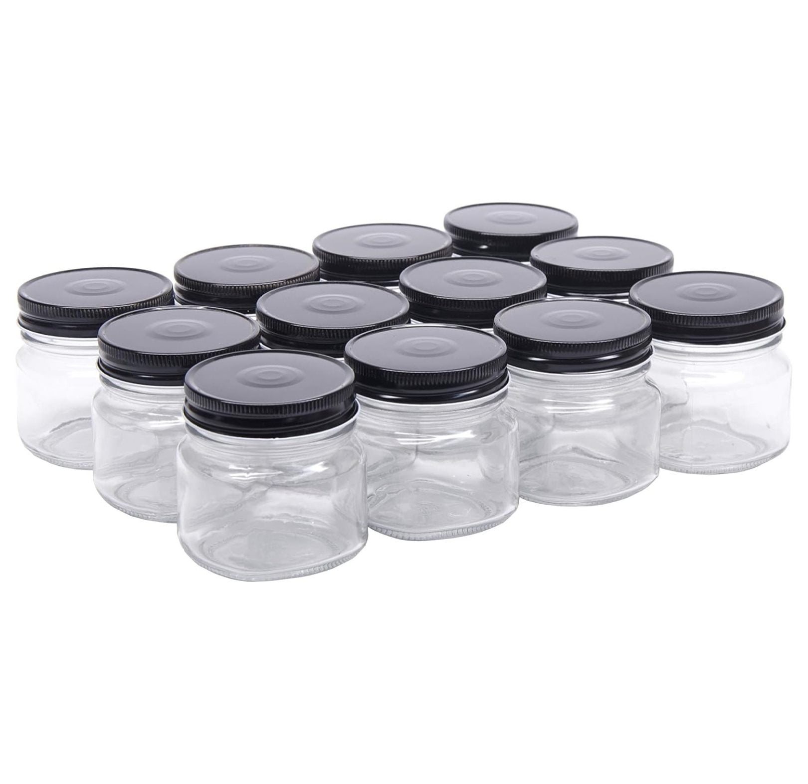 8 Ounce Glass Smooth Square Regular Mouth Mason Canning Jars - With ...