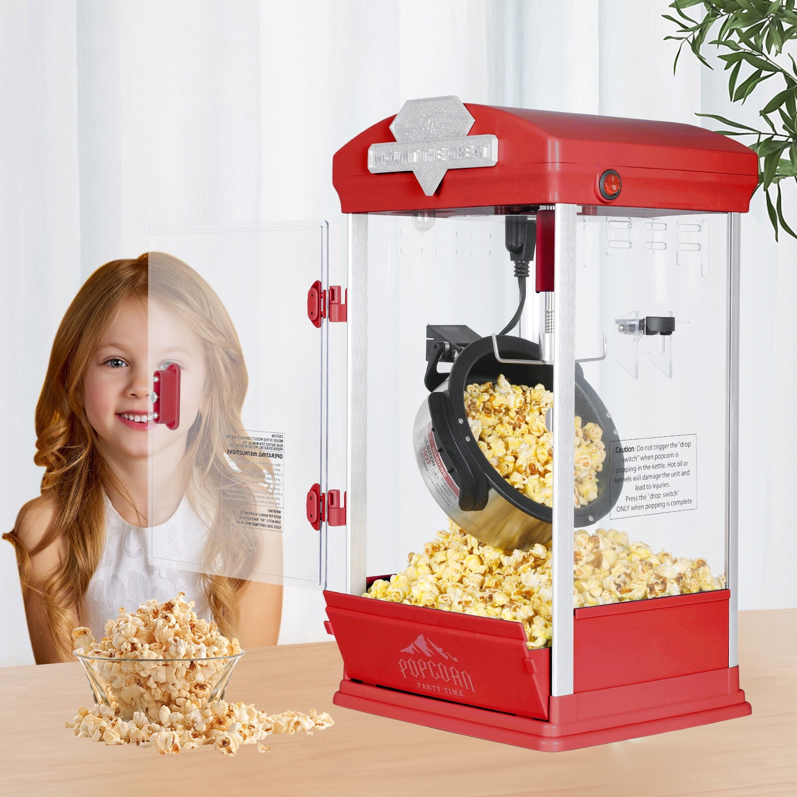 8 Ounce Kettle Popcorn Maker , Warming Deck, Countertop Popcorn Popper ...