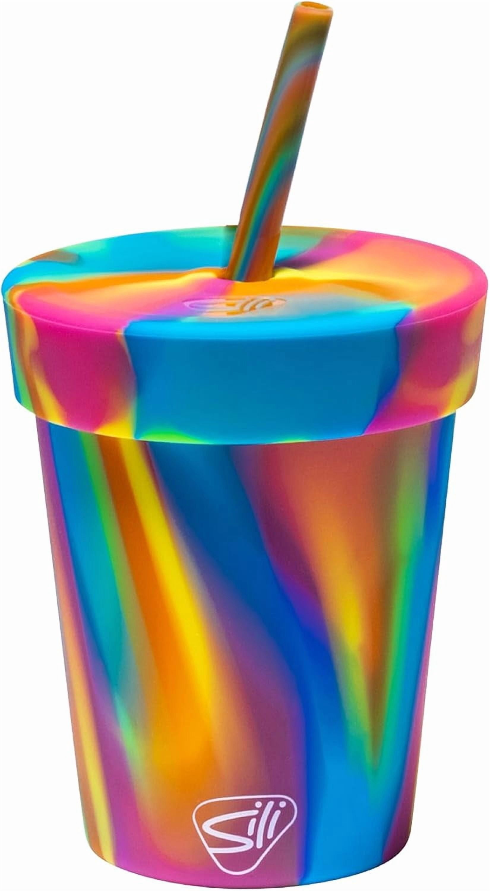 8 Ounce Silicone Cup with Straw and Lid - Unbreakable, BPA Free, Non ...