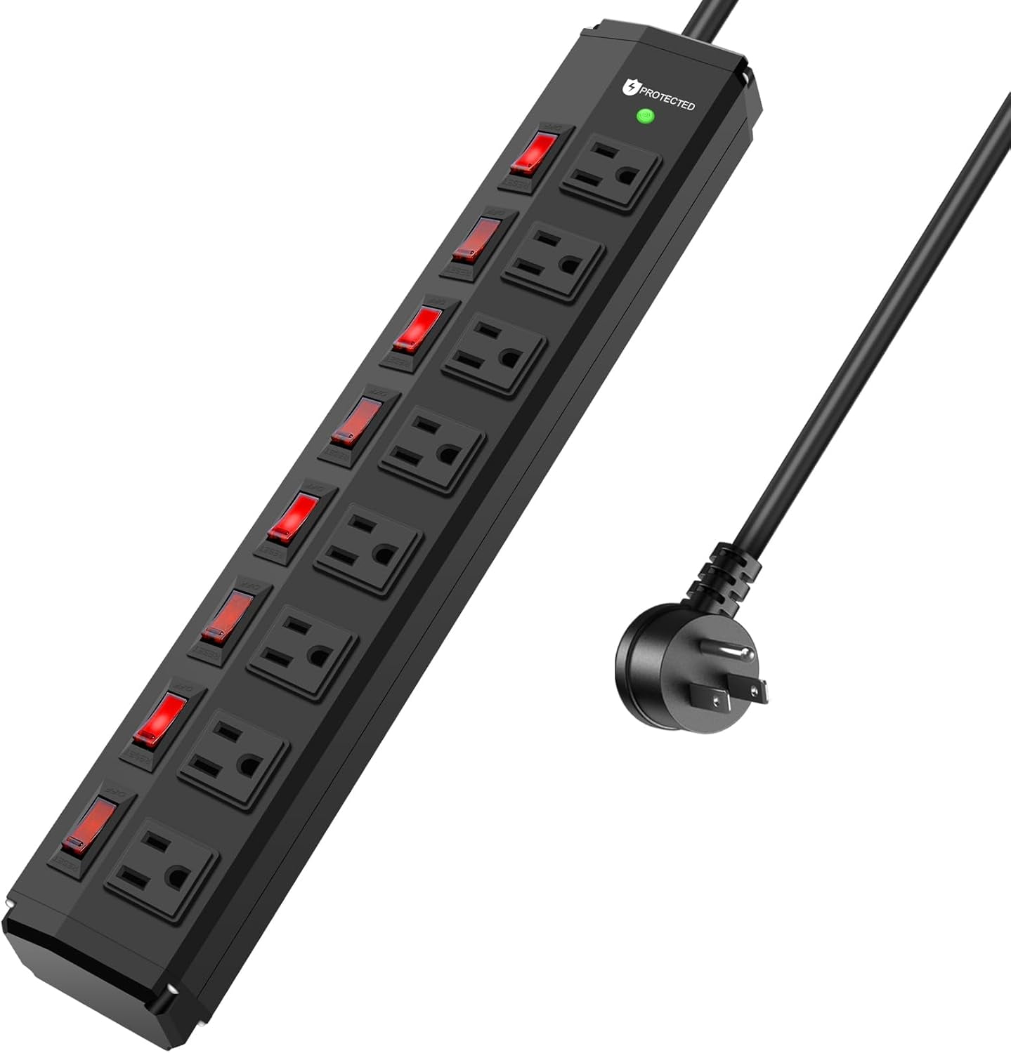 8 Outlet Heavy Duty Power Strip with 8 Individual Switches,Moutable ...