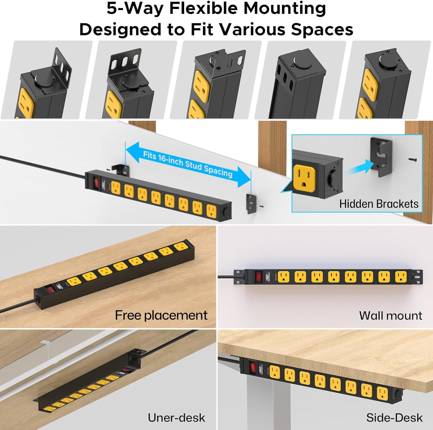 8-Outlet Heavy Duty Power Strip Surge Protector (2100 Joules ...