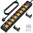 8 Outlet Heavy Duty Power Strip with Individual Switches, 6 FT Cord and ...