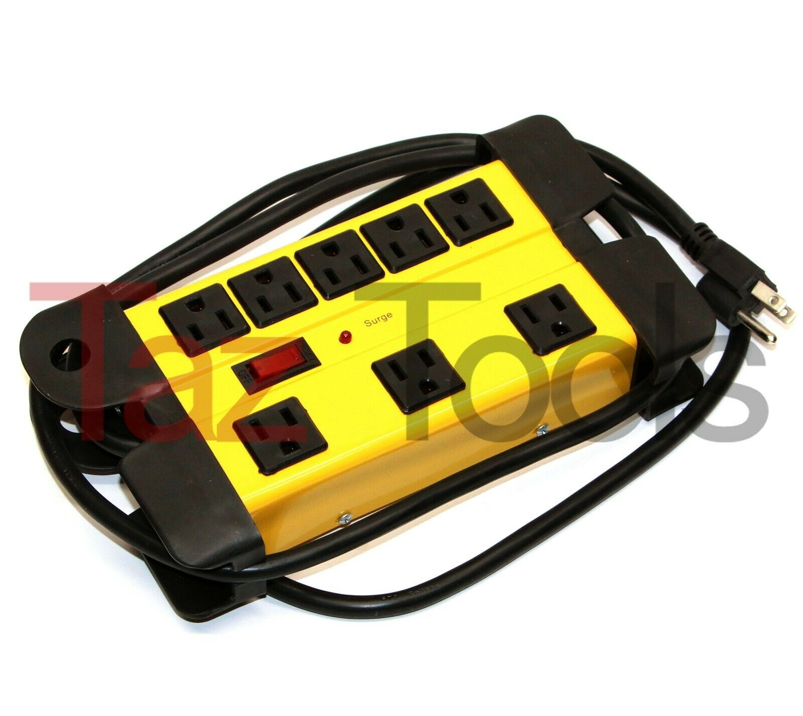8-Outlet Power Strip Surge Protector w Metal Housing Charging Station ...
