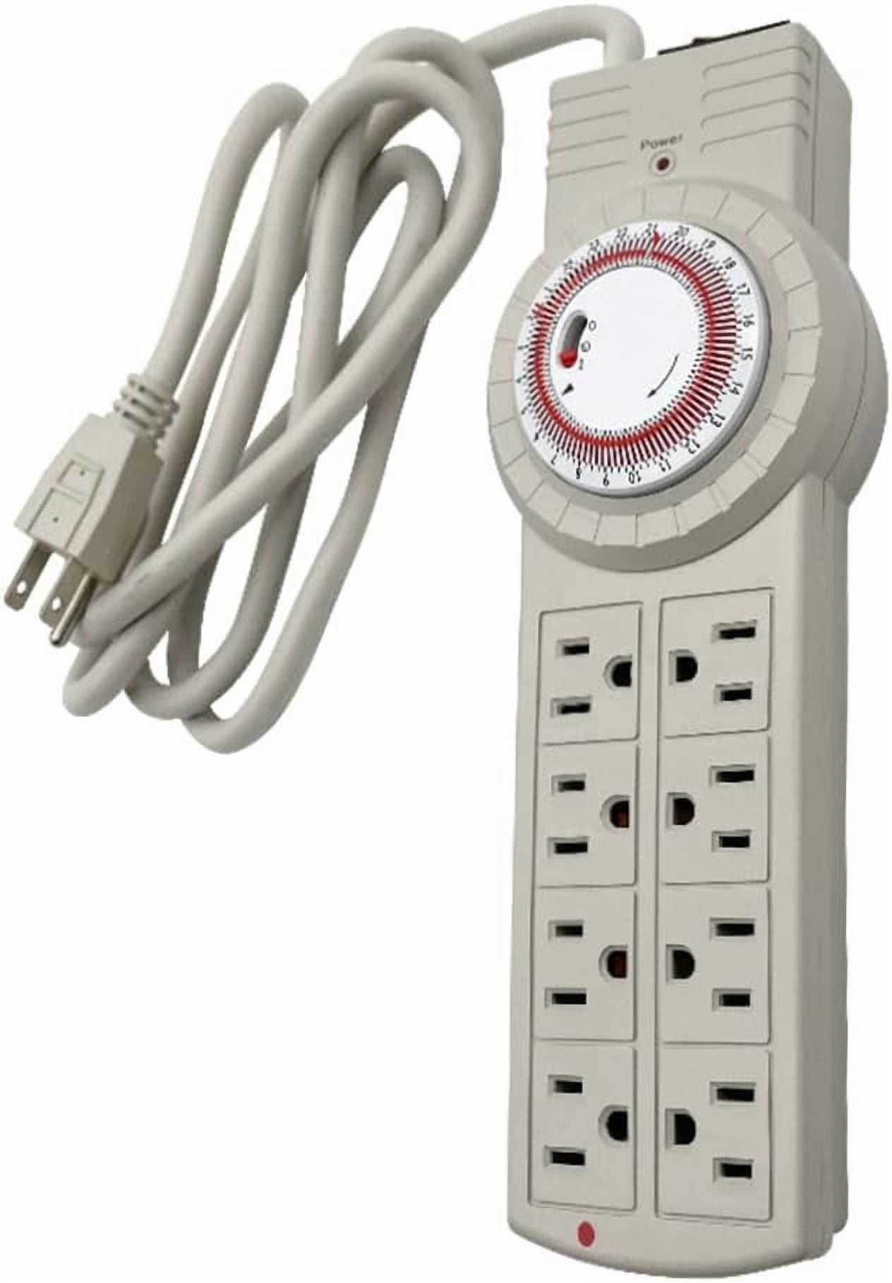8 Outlet Surge Protector with Mechanical Timer (4 Outlets Timed, 4 ...