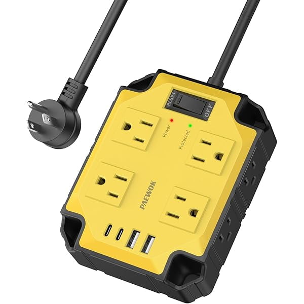 8-Outlets Heavy Duty Power Strip with 4 USB Ports(2 USB-C), Industrial ...