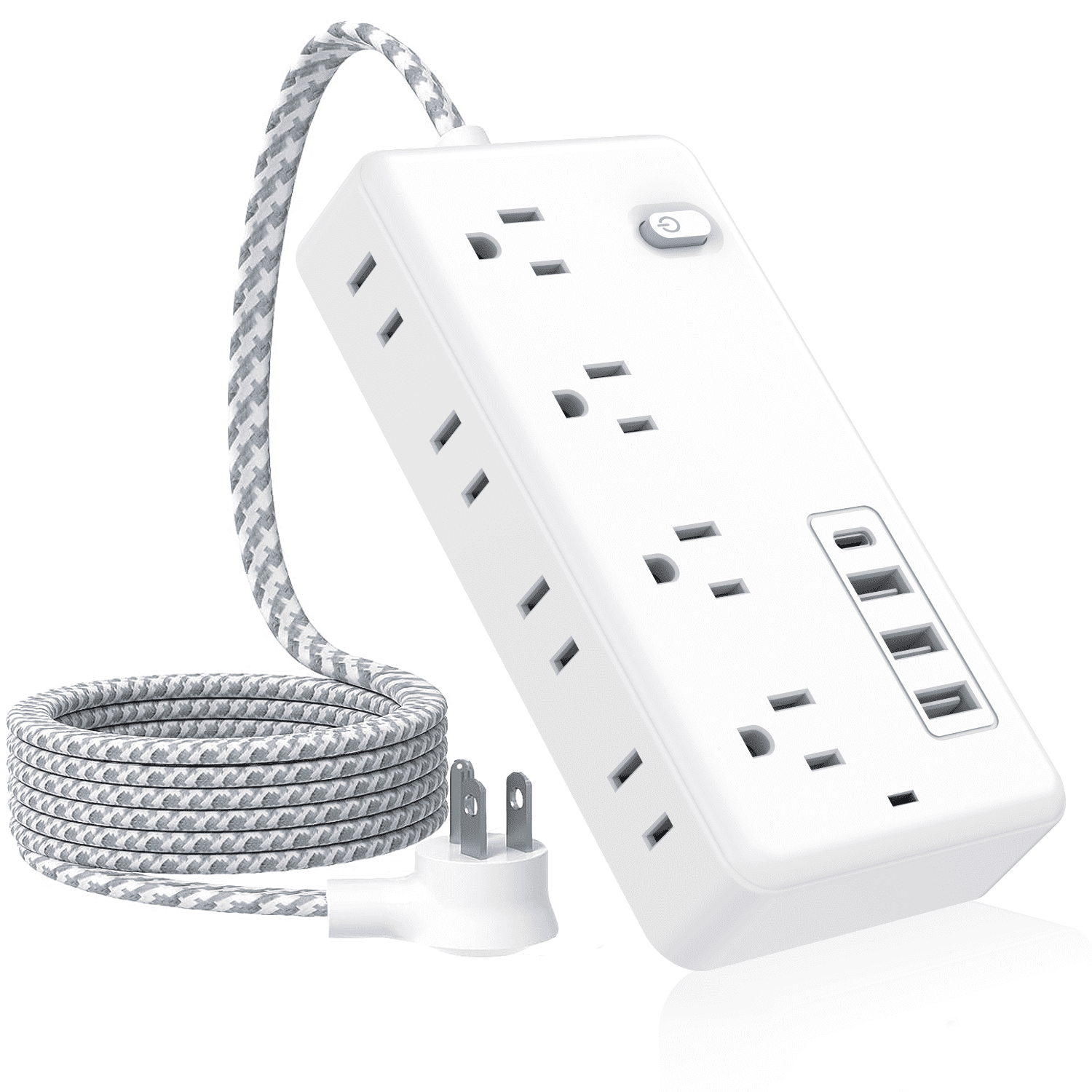 8 Outlets Power Strip with 3 USB Ports/1 Type-C Surge & Lightning ...