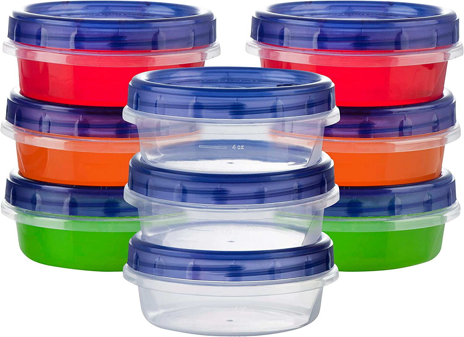 [8 Oz 10 Pack] Twist Top Food Soup Storage Containers with Screw On Lids Reusable Plastic ...