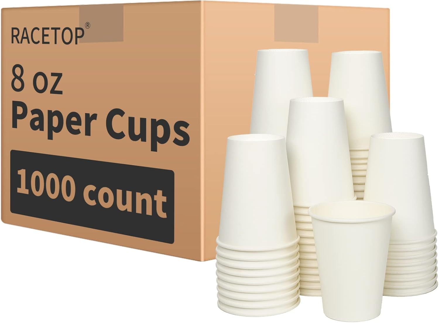 8 Oz 1000 Pack Disposable Paper Coffee Cups, Paper Cups 8 Oz Disposable ...