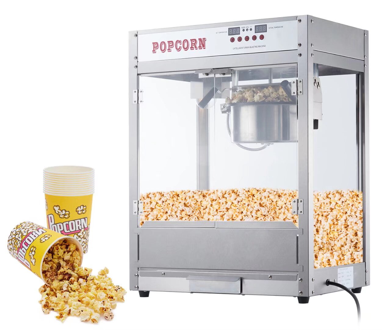 8 Oz Commercial Popcorn Machine, Theater Style Popper, Countertop ...