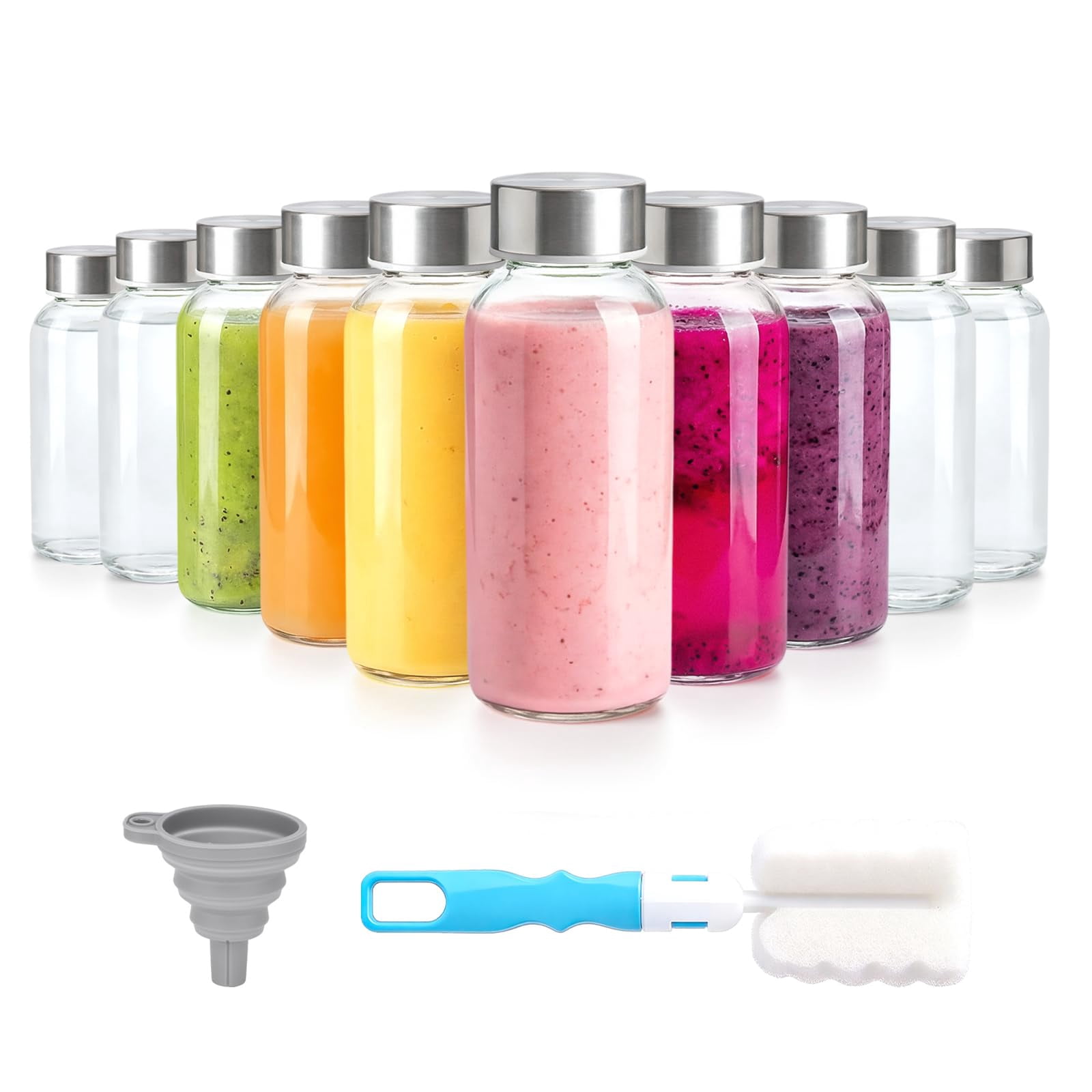 8 Oz Glwater Bottles With Lids Reusabler Juice Stainless Steel Airtight ...