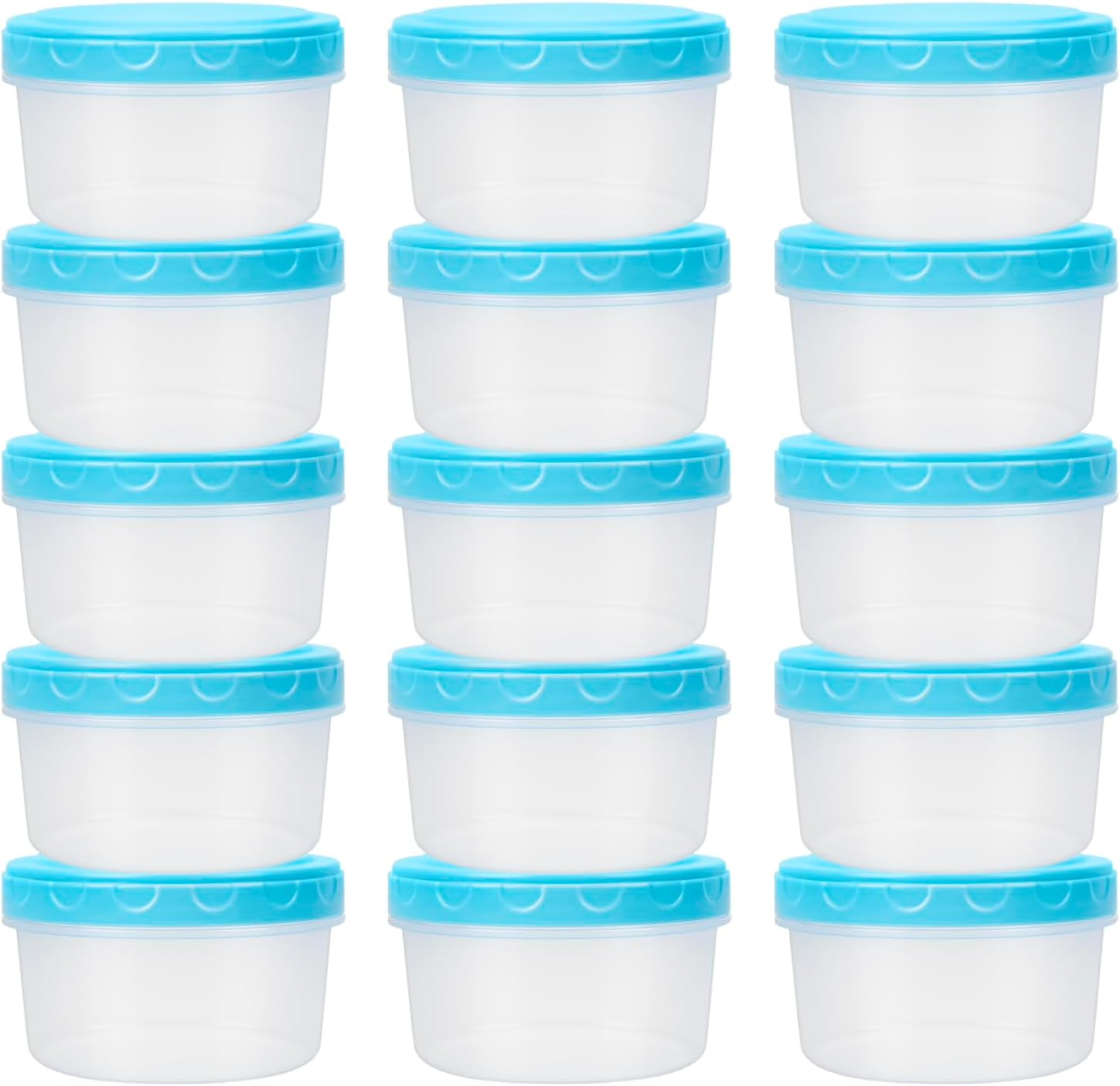 8 Oz Plastic Containers with Lids, 15 Pack 1-Cup Reusable Small Freezer ...