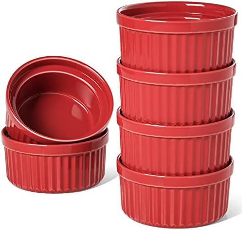 8 Oz Ramekins, Creme Brulee Dishes, Porcelain Ramekin Set for Souffle ...