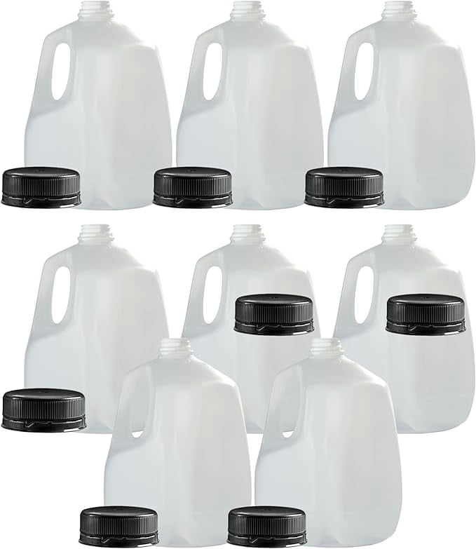 (8 PACK) 128 Oz Empty Plastic Gallon Juice Bottles with Tamper Evident ...
