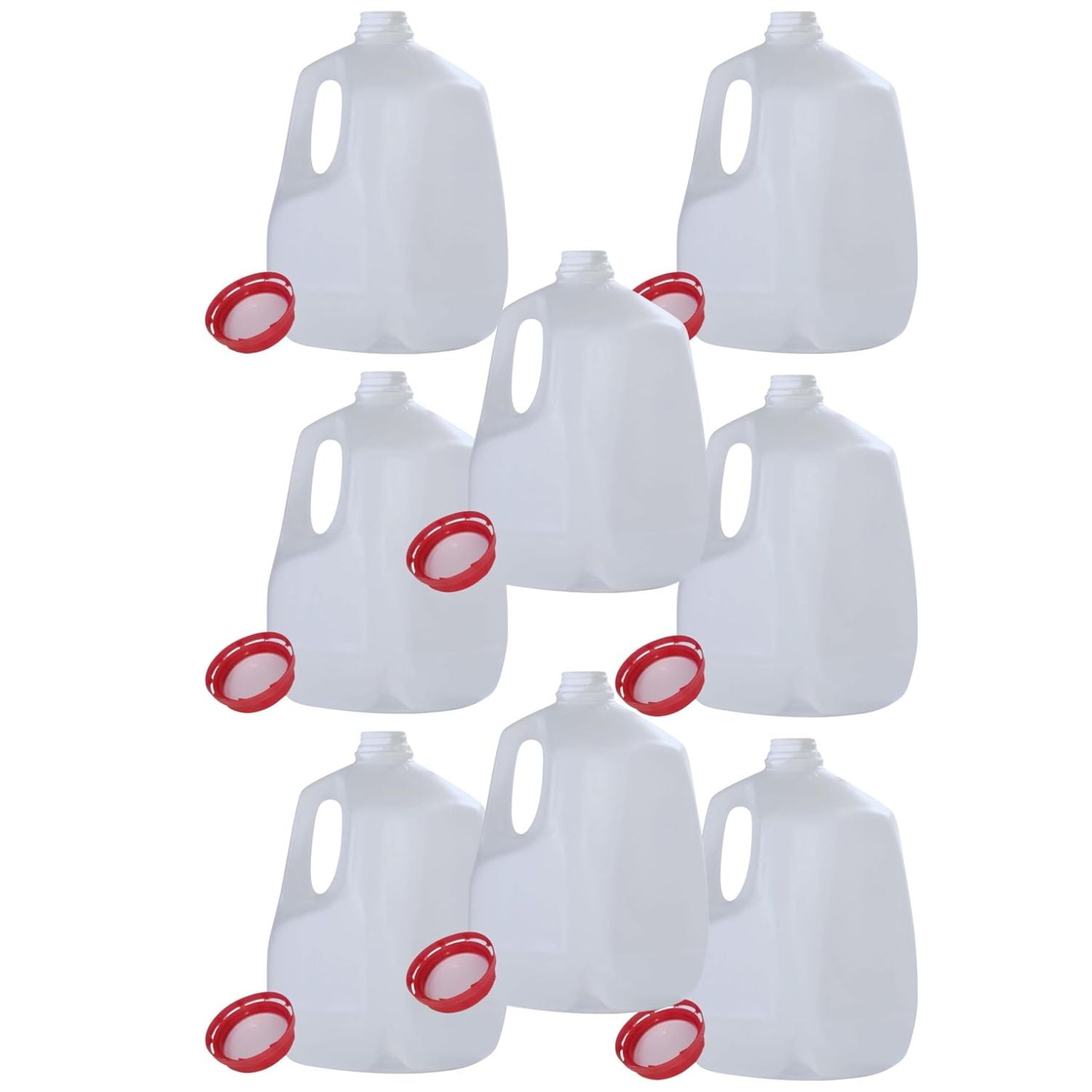 (8 PACKS) 128 Oz Empty Plastic Gallon Juice Bottles with Tamper Evident ...