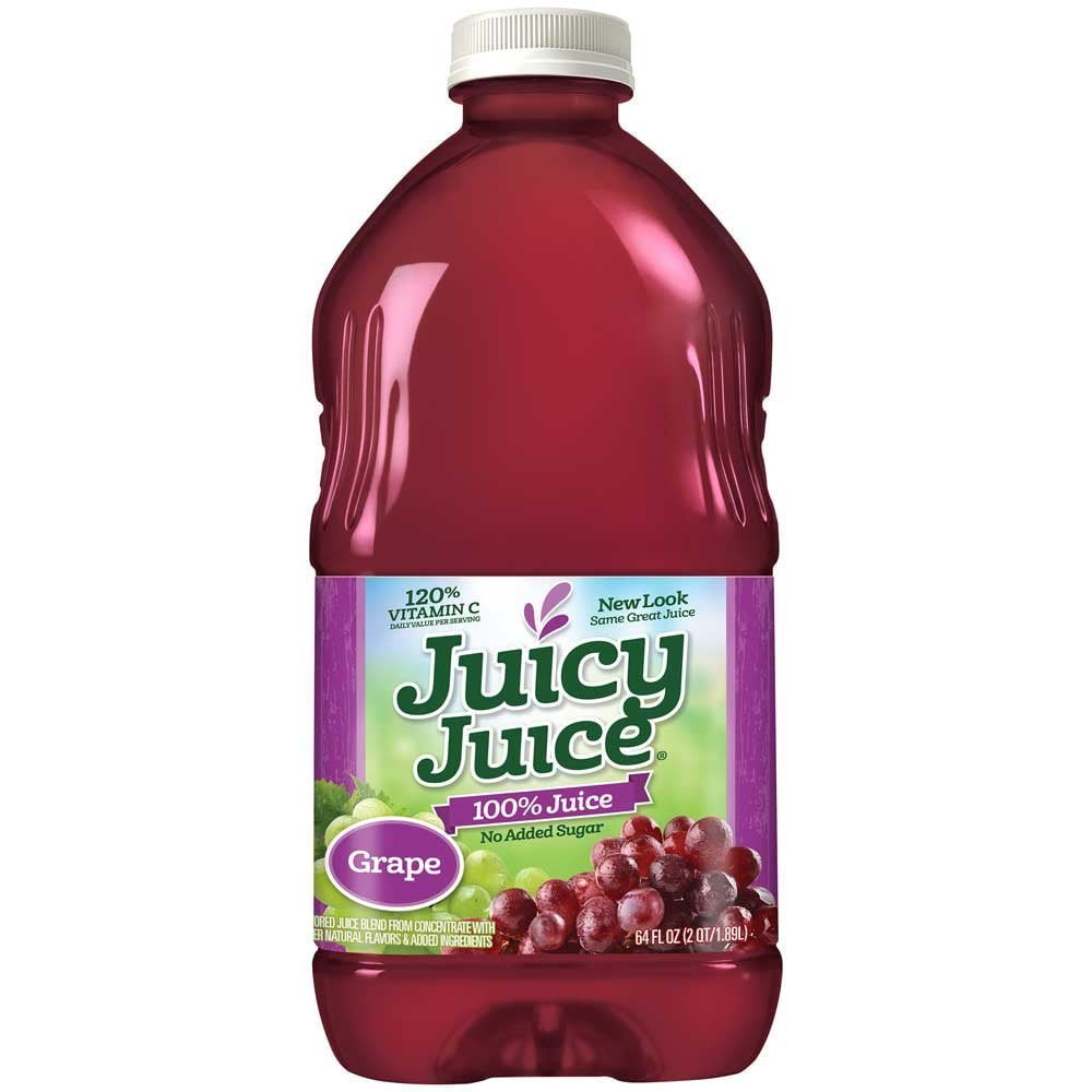 Juicy Juice Grape Juice, 64 Fluid Ounce Multi Serve Bottle - 8 Packs ...