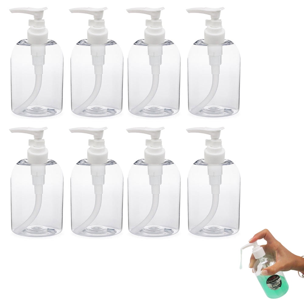 8 PC Shampoo Bottle Dispenser Pump Liquid Soap Lotion Refillable ...