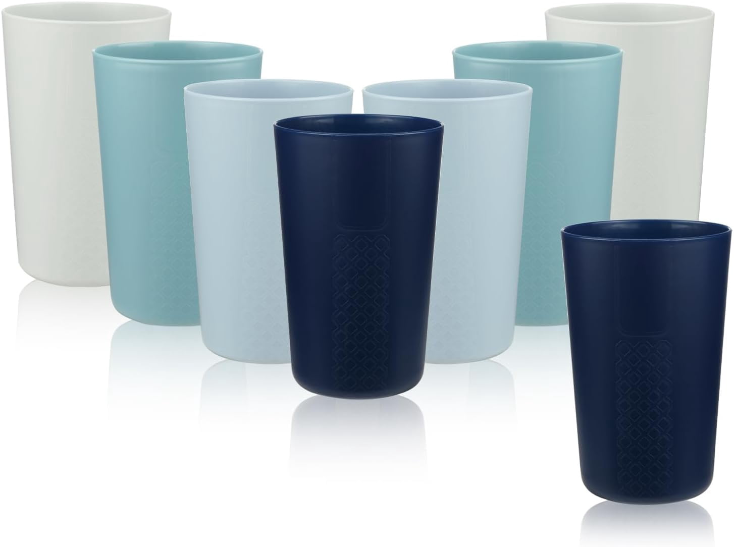 8 PCS 13.5 OZ Plastic Cups Set - BPA-Free Plastic Tumblers Cups ...