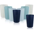 8 PCS 13.5 OZ Plastic Cups Set - BPA-Free Plastic Tumblers Cups ...
