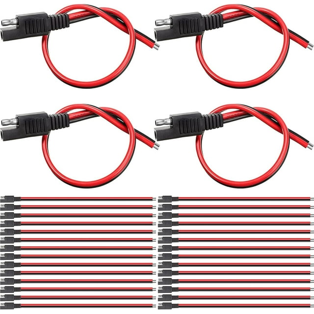 8 PCS 14 AWG Connectors Cable Compatible with SAE 30cm 2 Pin Single Plug Quick Disconnect Power ...