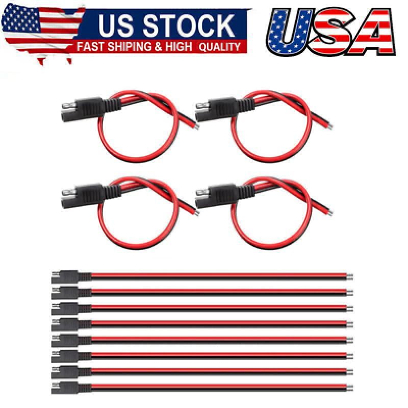 8 PCS 14 AWG Connectors Cable Compatible with SAE 30cm 2 Pin Single ...