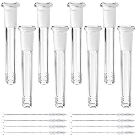 8 PCS 14 mm Clear Borosilicate Glass Tubes with Cleaning Brushes, 120 ...