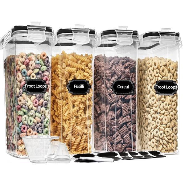 8 PCS 4 Pack Airtight Cereal Containers Food Storage Containers ...