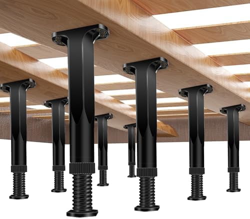 8 PCS Adjustable Height Bed Frame Support Legs - 7.8-14.6inch Bed Slats ...