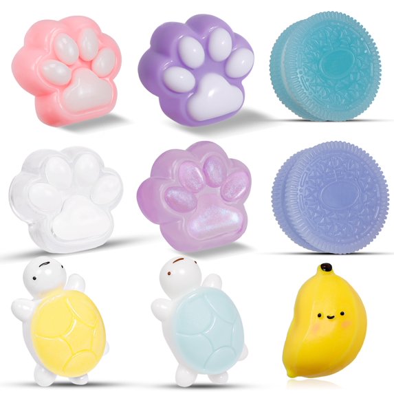 8 PCS Angerbaby Sticky Squishy Toy Pack – Includes 2 Biscuit, 2 Cat Paw ...