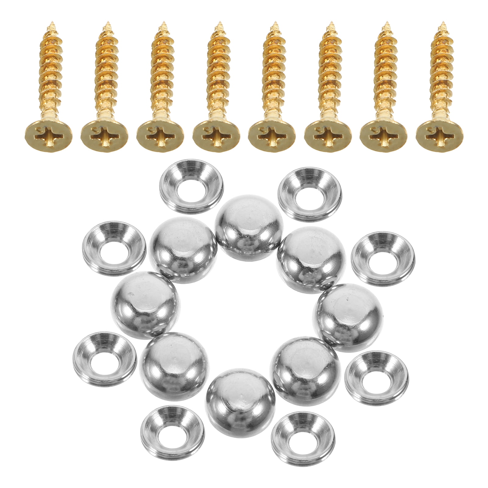 8 PCS Automobile Equipment Crispy Cone Cap Screws Thickened Silver ...