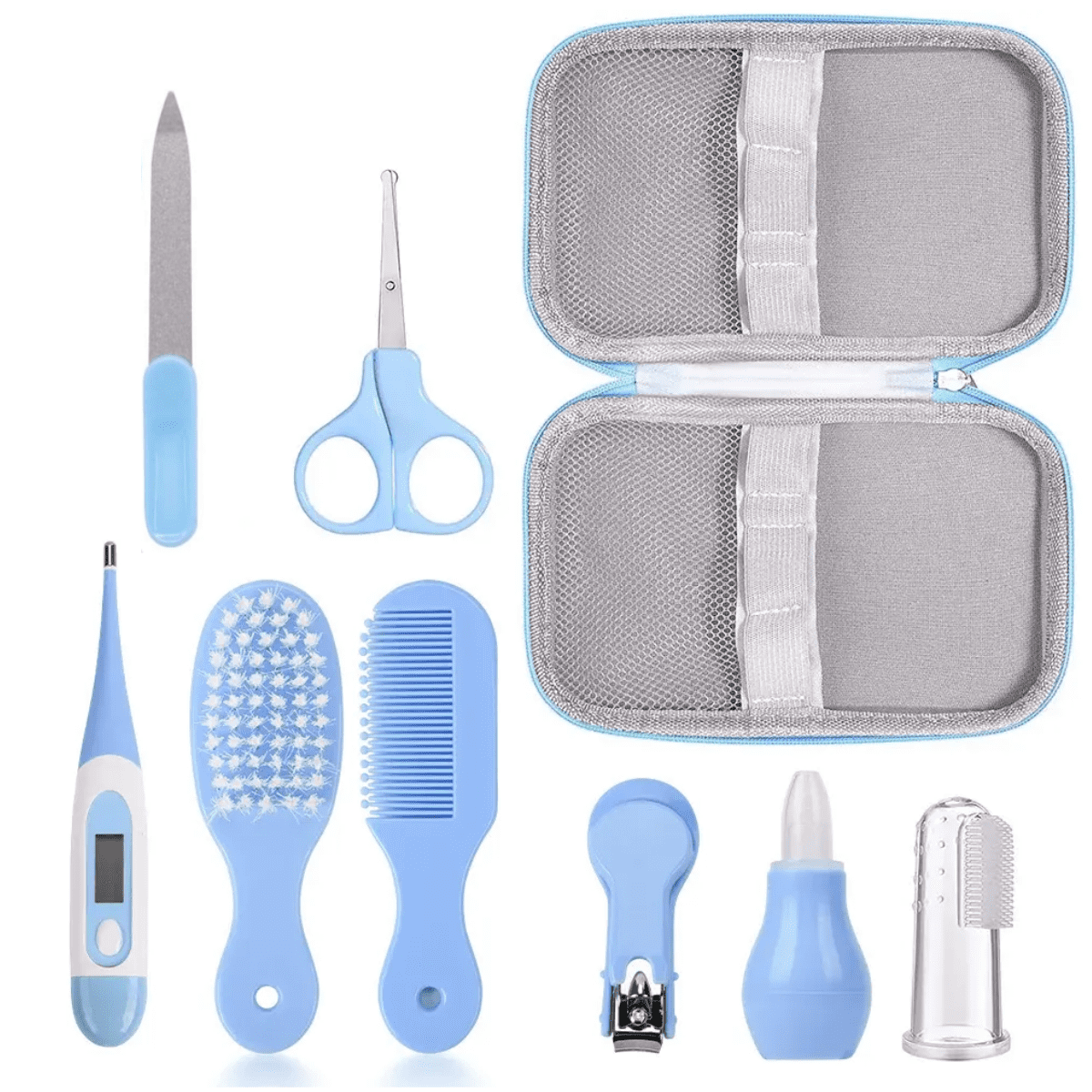 8 PCS Baby Grooming Baby Nail Kit, Blue Protable Newborn Nursery Health ...