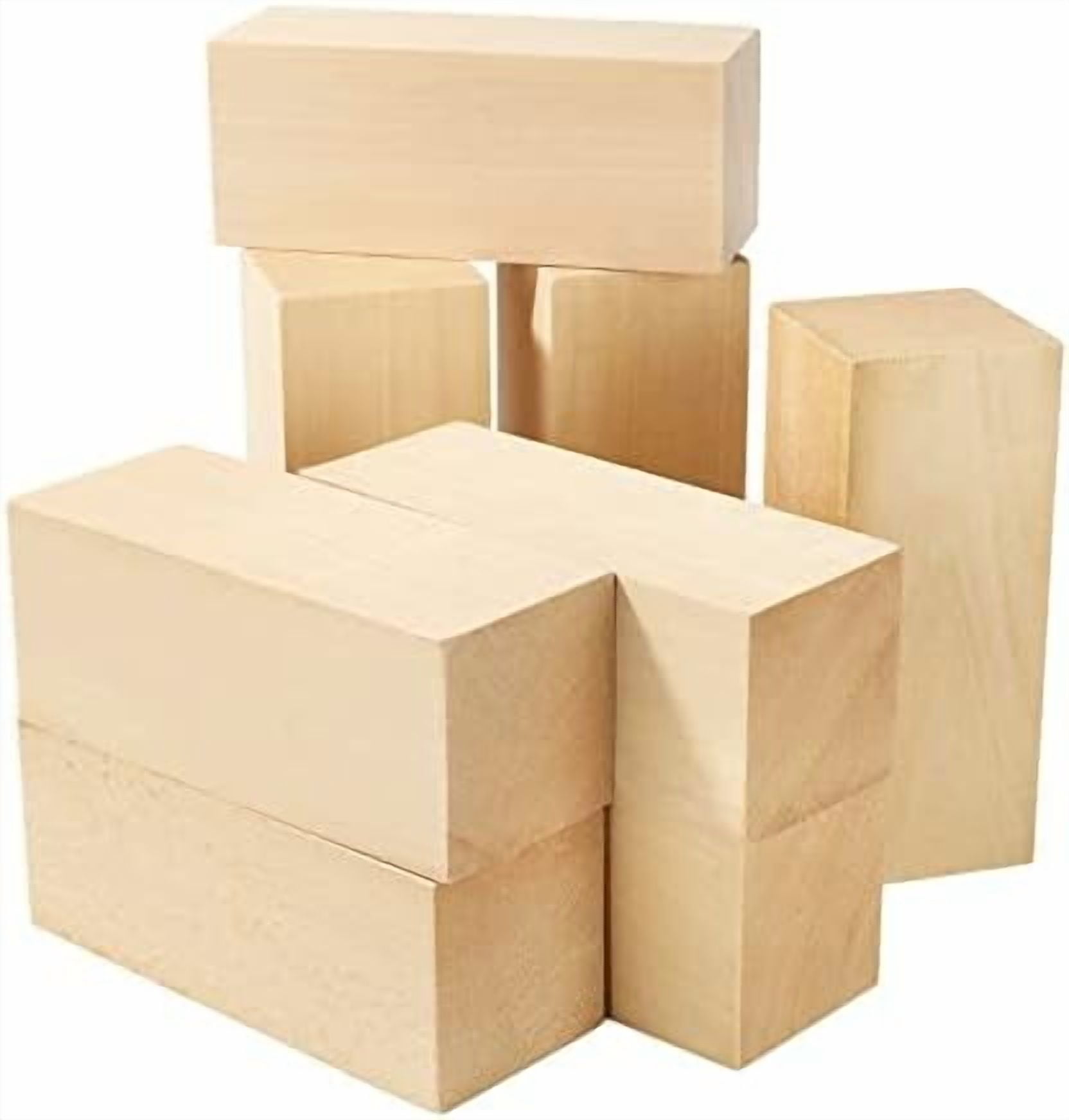 8 PCS Basswood Carving Blocks, 5 x 2 x 2 Inch Basswood for Wood Carving ...