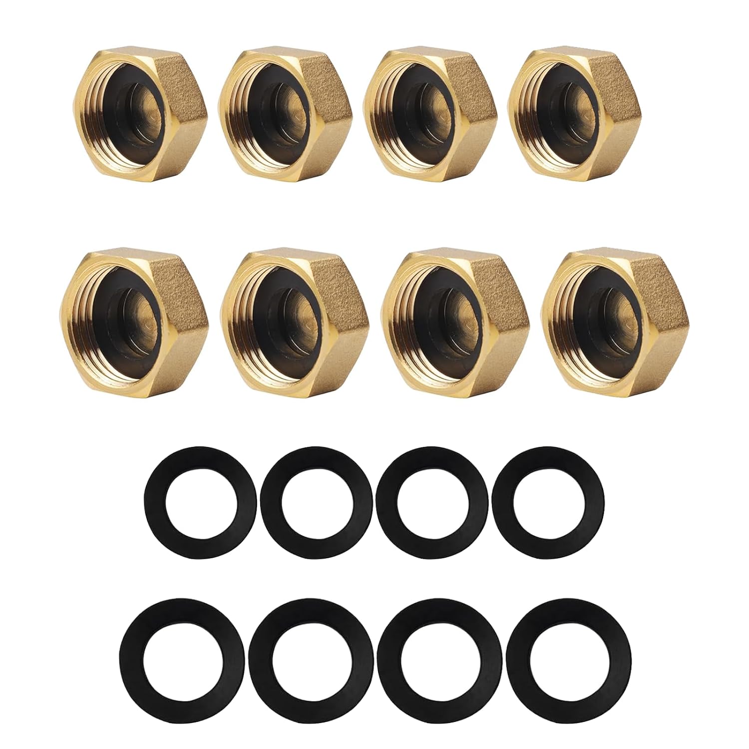 8 PCS Brass Blanking Cap 1/2 and 3/4 inch, Female Blanking Stop Cap ...