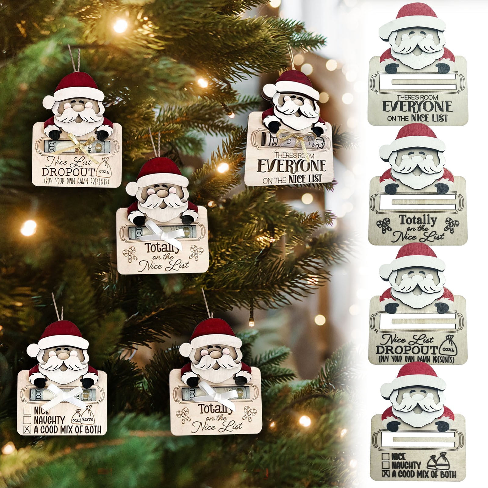 8 PCS Christmas Cash and Gift Card Holder Santa Design,Christmas Money ...