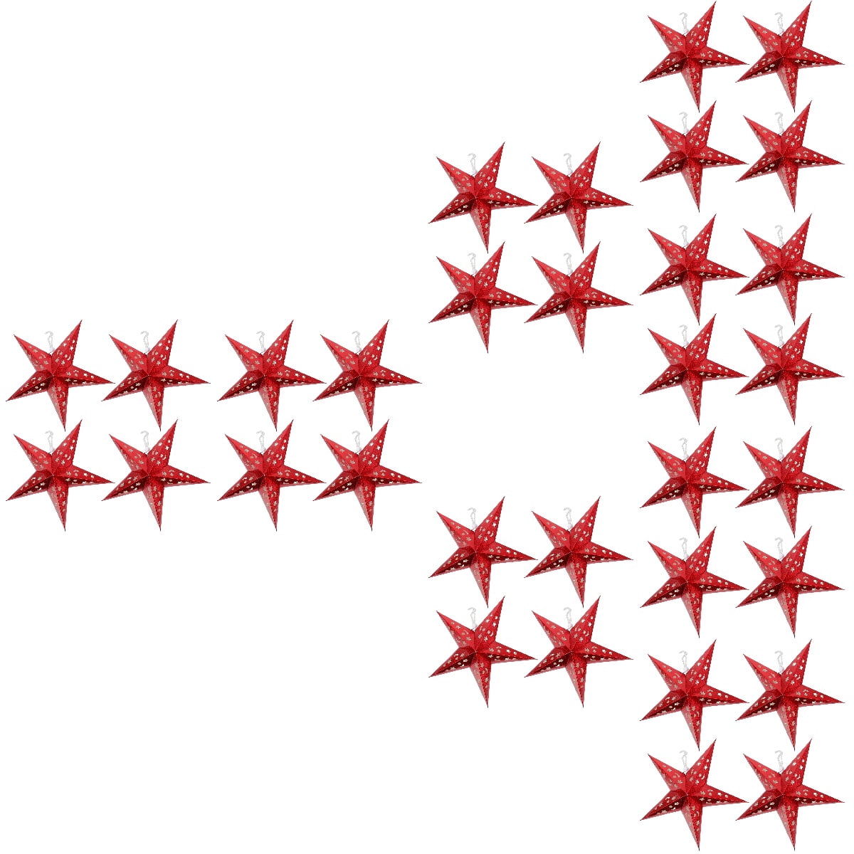 8 PCS Christmas Paper Foldable Star Light Pentagram Pendant Lampshade ...