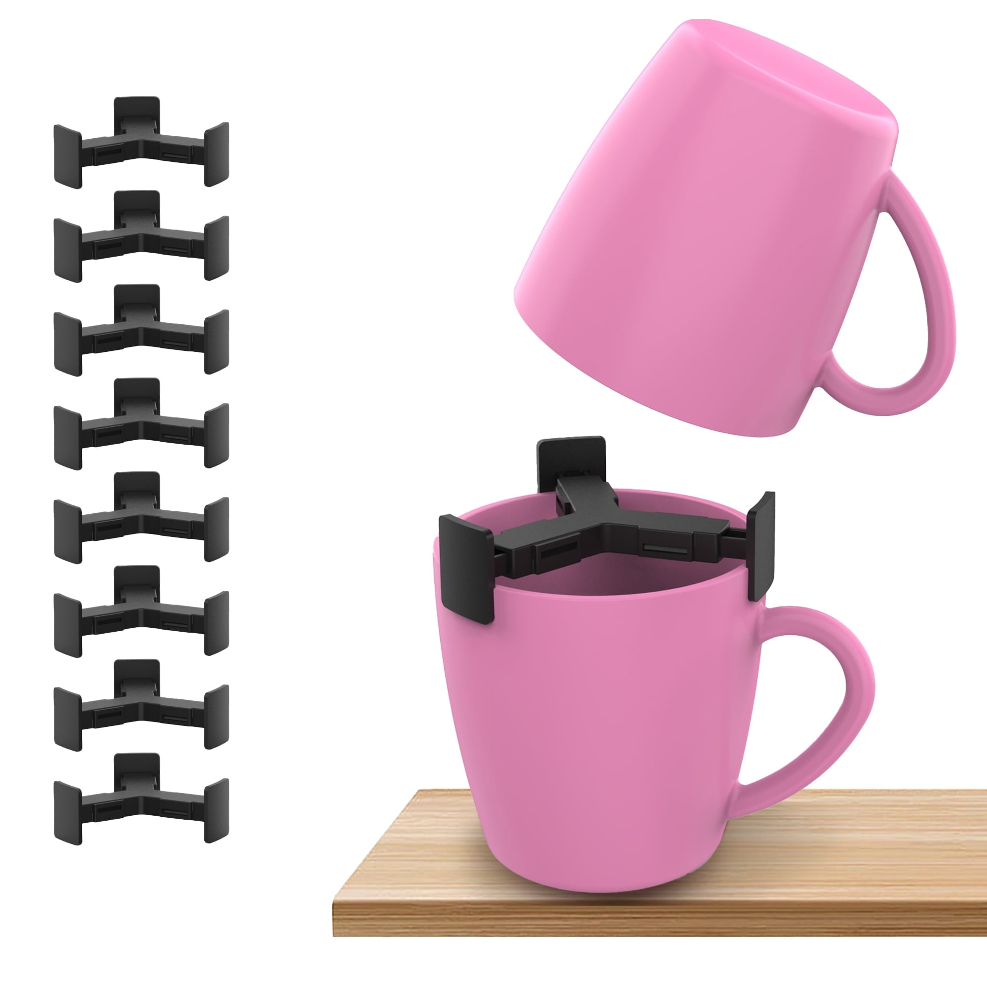 8 PCS Coffee Mug Organizers and Storage Cup Stacker Kitchen Cabinet ...