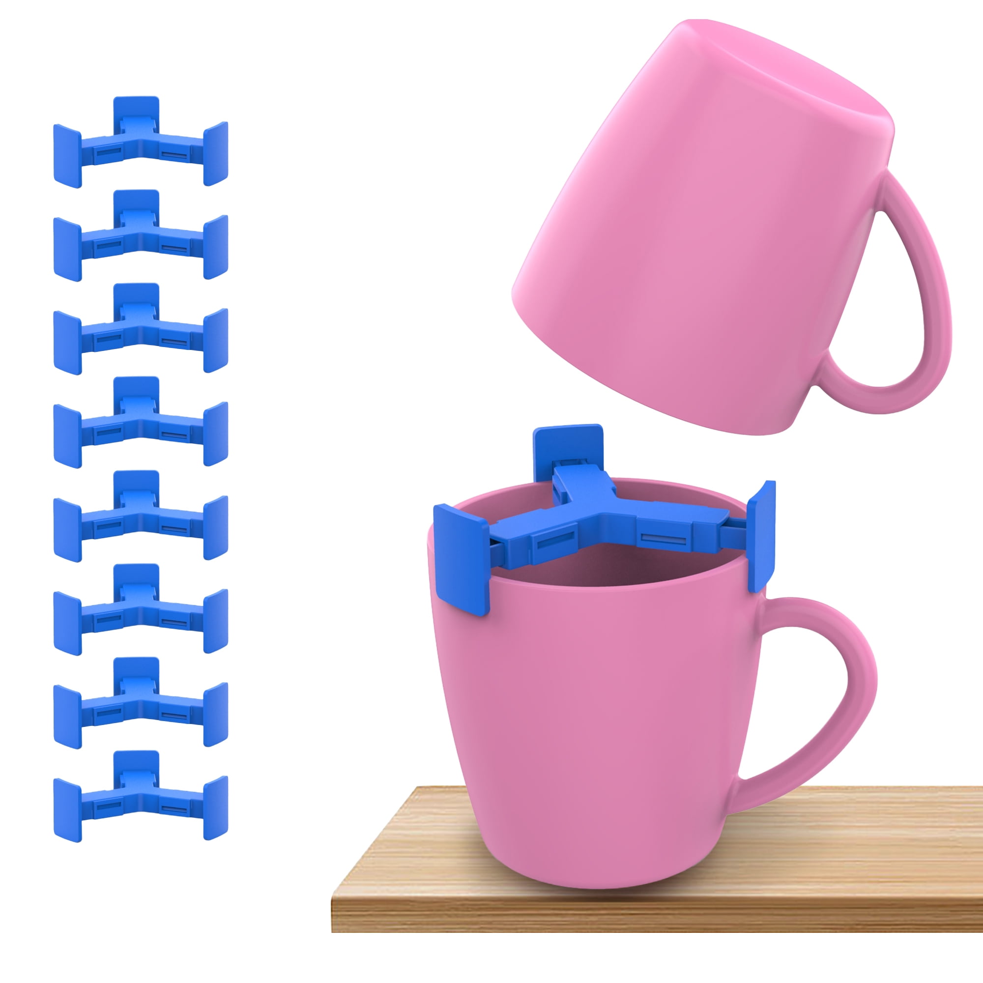 8 PCS Coffee Mug Organizers and Storage Cup Stacker Kitchen Cabinet ...