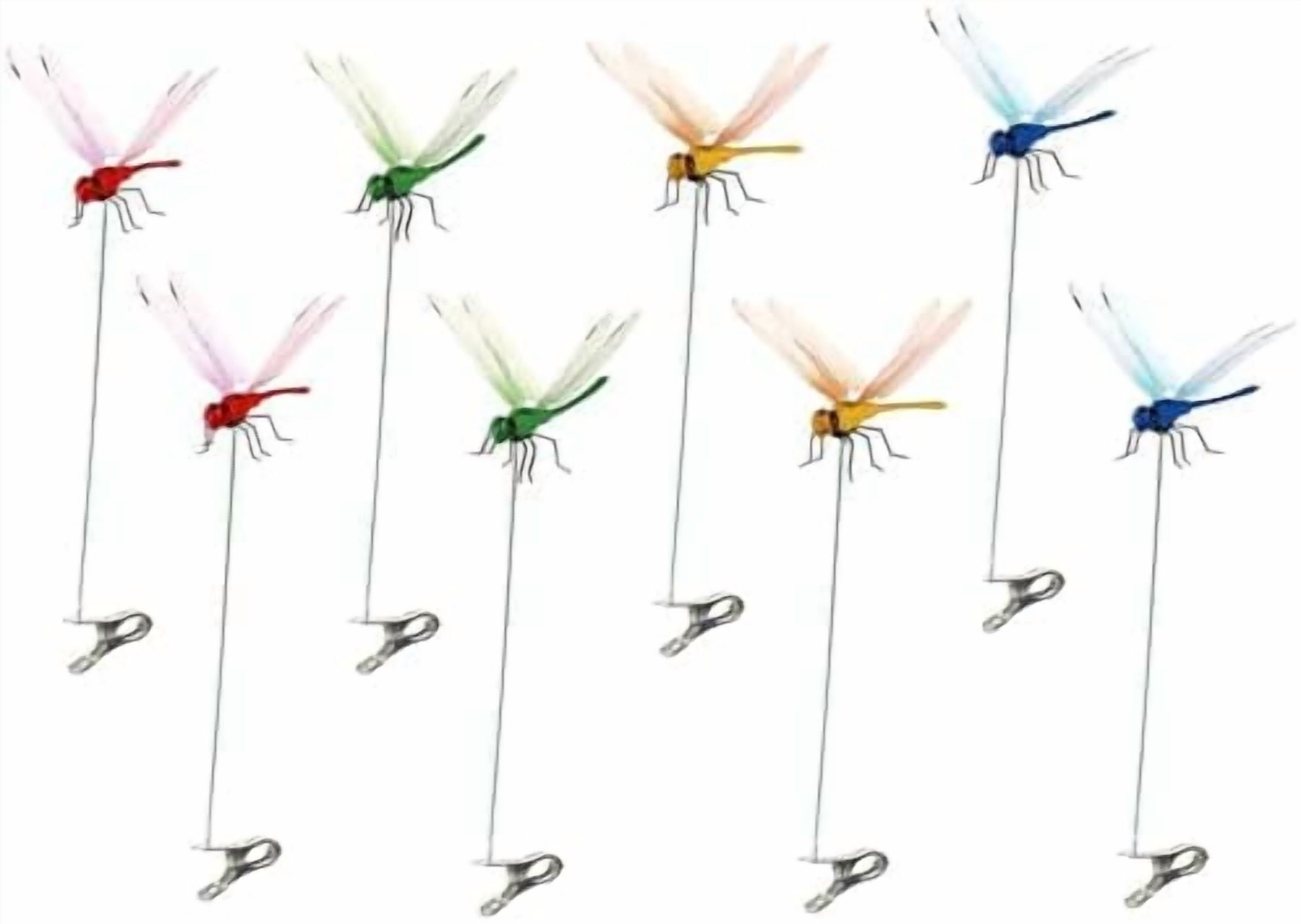 8 PCS Colorful Dragonfly Clips 3D Simulation Dragonfly Pole for Outdoor ...