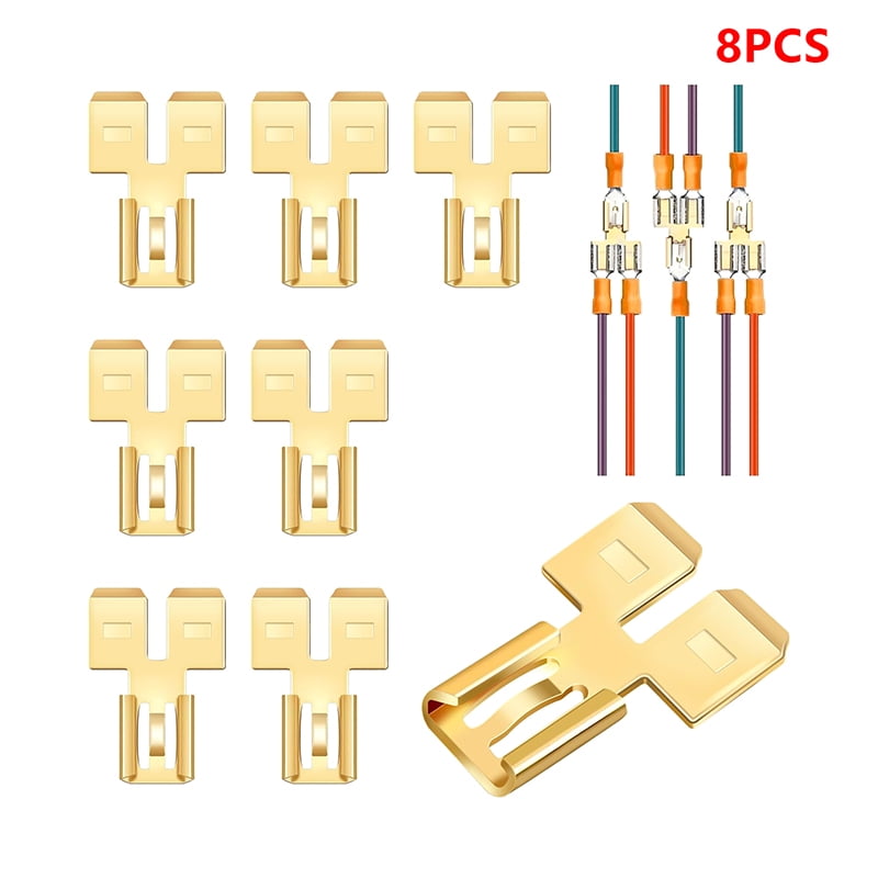 8 PCS Connector Quick Disconnect Electrical Double Piggyback Spade ...