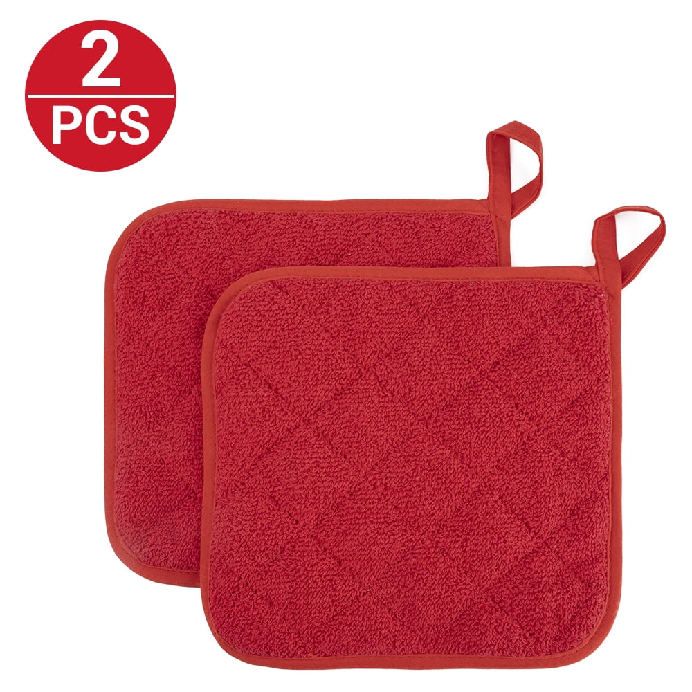 8 PCS Cotton Potholders Kitchen Everyday Basic Terry Pot Holder Heat ...