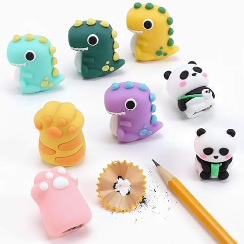 8 PCS Cute Pencil Sharpener for Kids, Fun Handheld Pencil Sharpeners ...