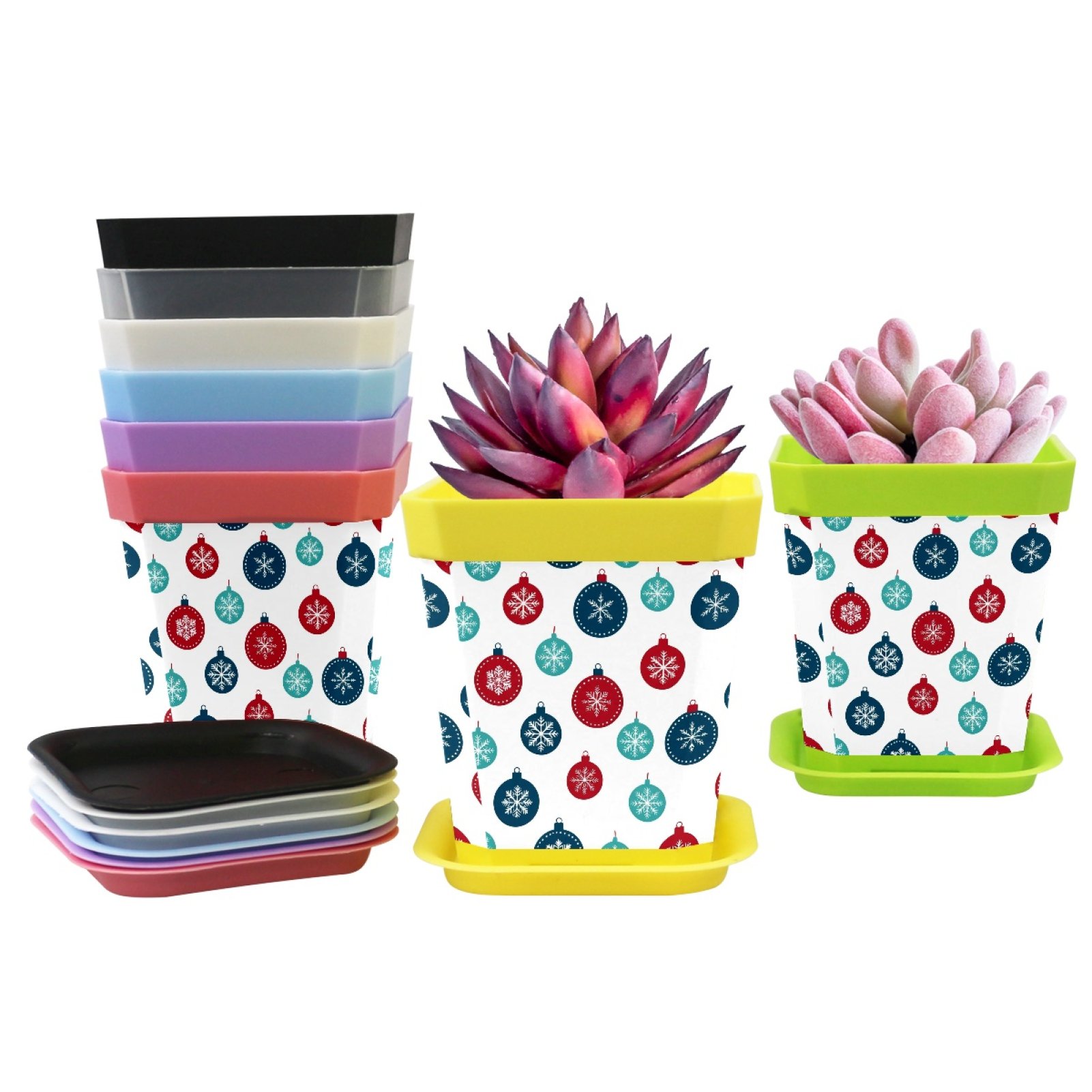 8 Pcs Decorative Flower Pots,Christmas Bell Small Plastic Plant Pots ...