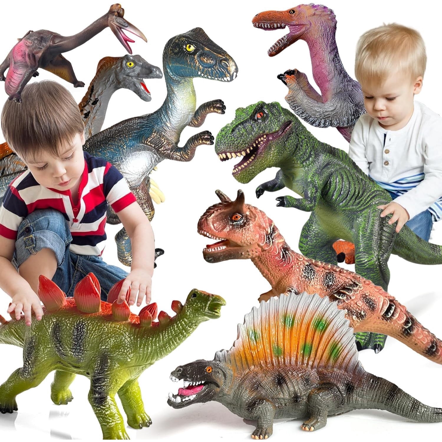 8 PCS Dinosaur Toys for Kids Toddler Ages 5-7 Years, Jumbo Dinosaur ...