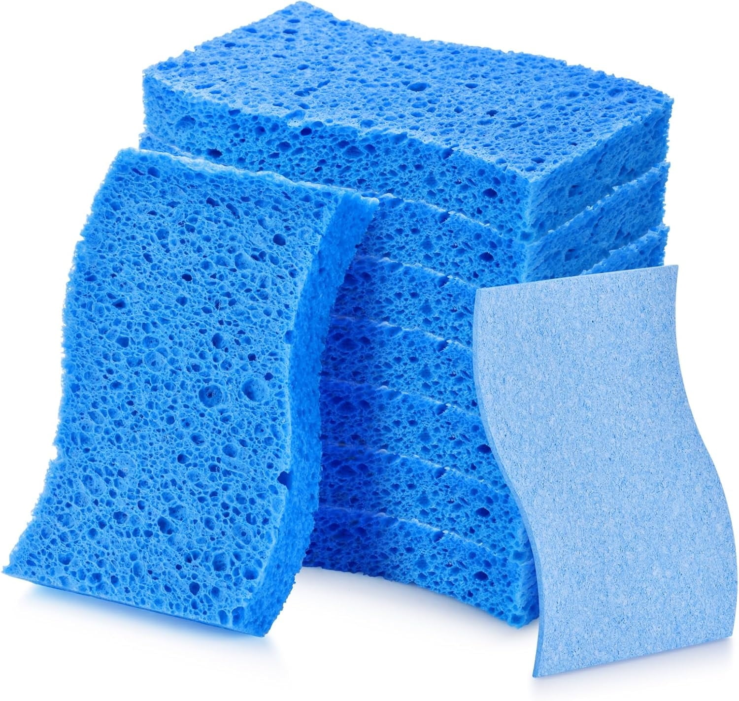 8 PCS Dish Sponges Kitchen, Premium Blue Dish Washing Kitchen Sponge ...